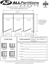 Blank Layout Forms For Restroom Partitions & Stalls Orders