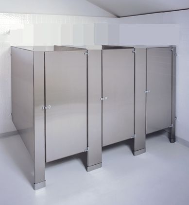 Anchored, Floor Mounted Stainless Steel Stalls - Restroom Stalls