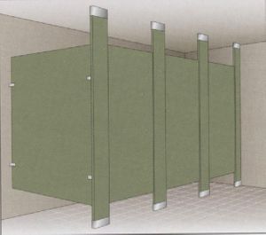 Floor to Ceiling Restroom Stalls - Powder Coated Metal