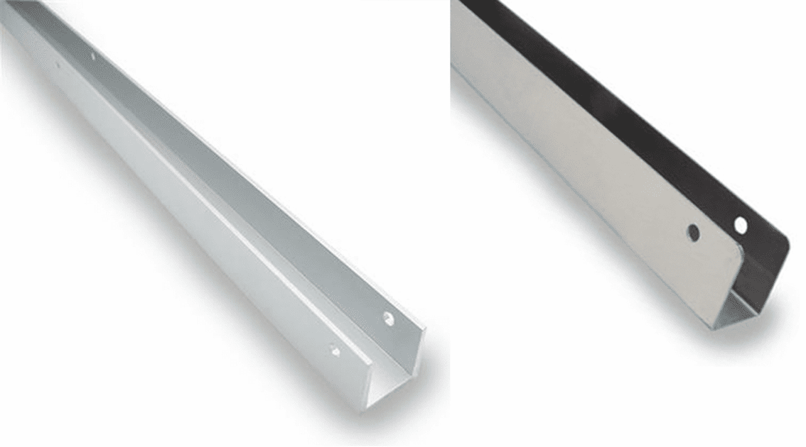 Full Height Panel/Screen 'U' Bracket: Aluminum, Stainless Steel - 54 ...