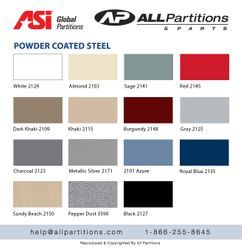 Powder Coated Metal Colors Chart | All Partitions
