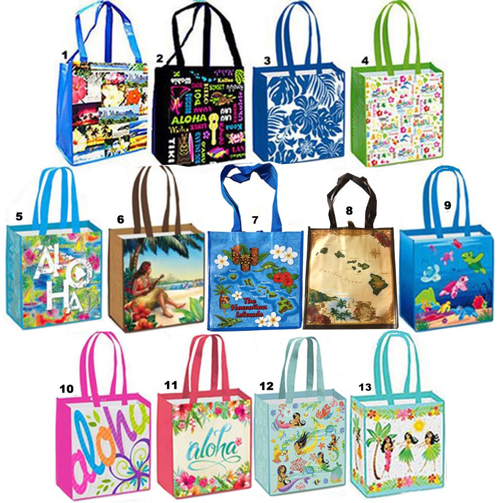 hawaiian eco tote shopping bags