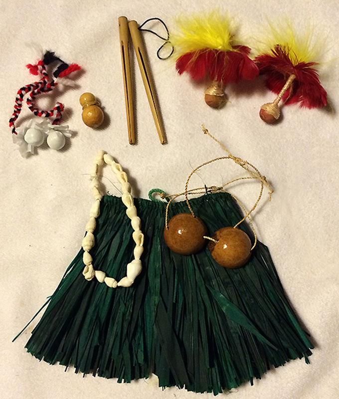 Hula Doll Outfit with Implements