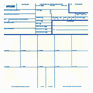 Applicant Fingerprint Card for Digit is the standard FBI