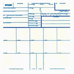 Applicant Fingerprint Card for Digit is the standard FBI