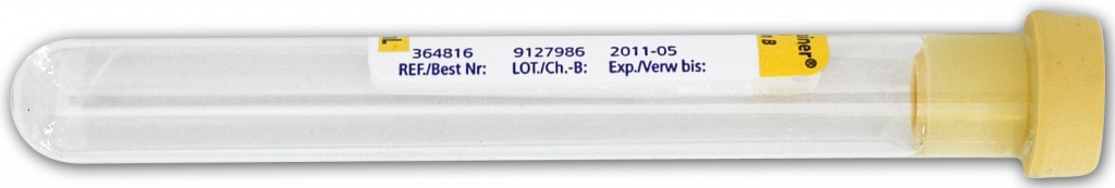 Blood Tubes with Yellow Stoppers Yellow-Stoppered