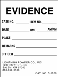 Lightning Powder Evidence Label, helps the forensic