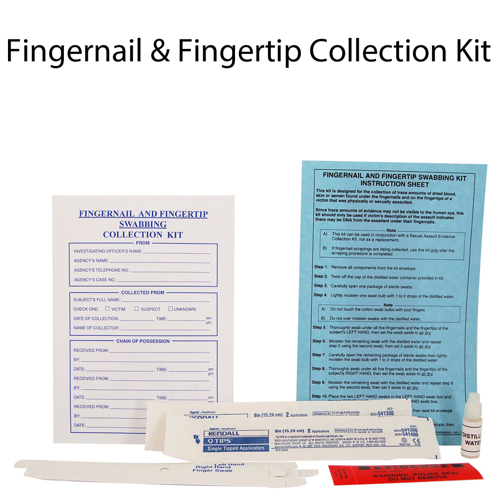Fingernail and Fingertip Swabbing Evidence Collection Kit