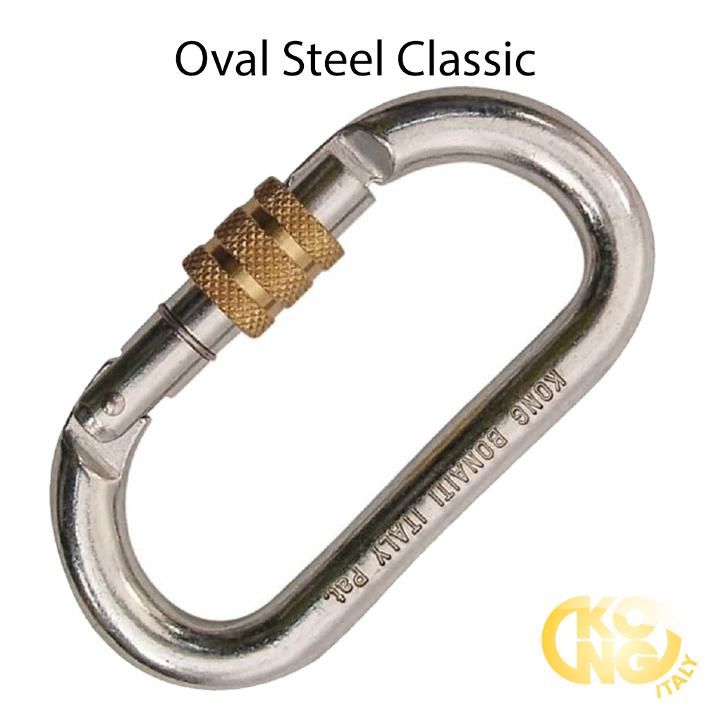 Kong Oval Steel Classic Screw Sleeve Carabiner