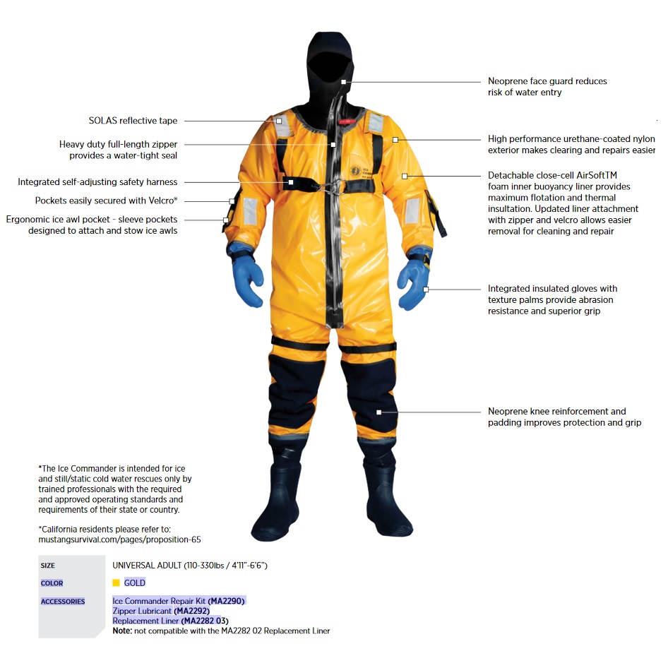 Mustang IC9001-03 Universal Ice Commander Water Rescue Suit