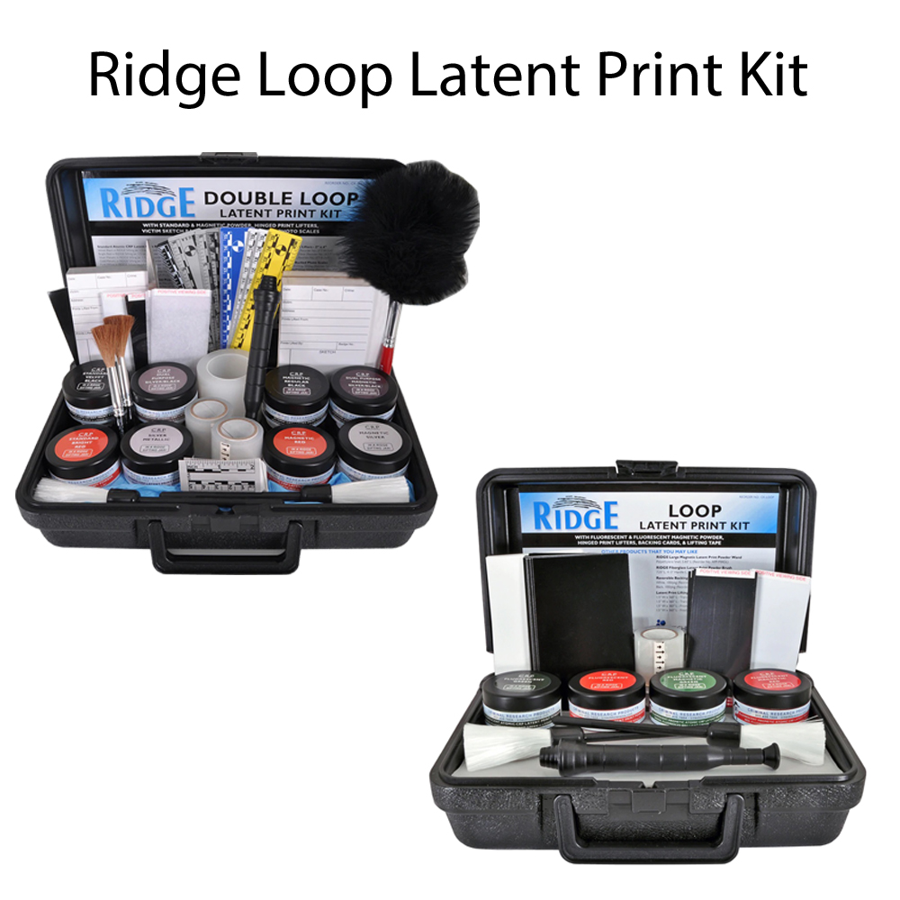 RIDGE Loop Latent Print Kit contains all the necessary