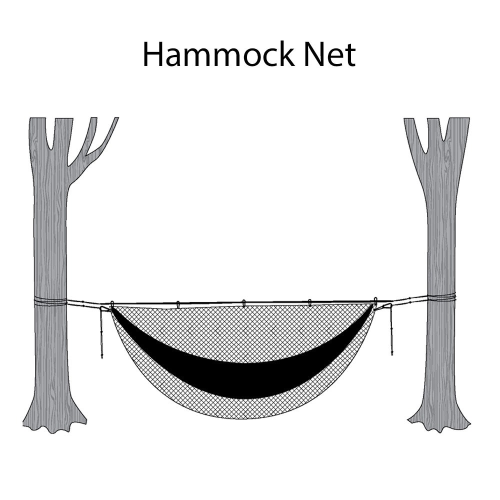SnugPak Hammock Net is made of No-See-Um mesh fabric