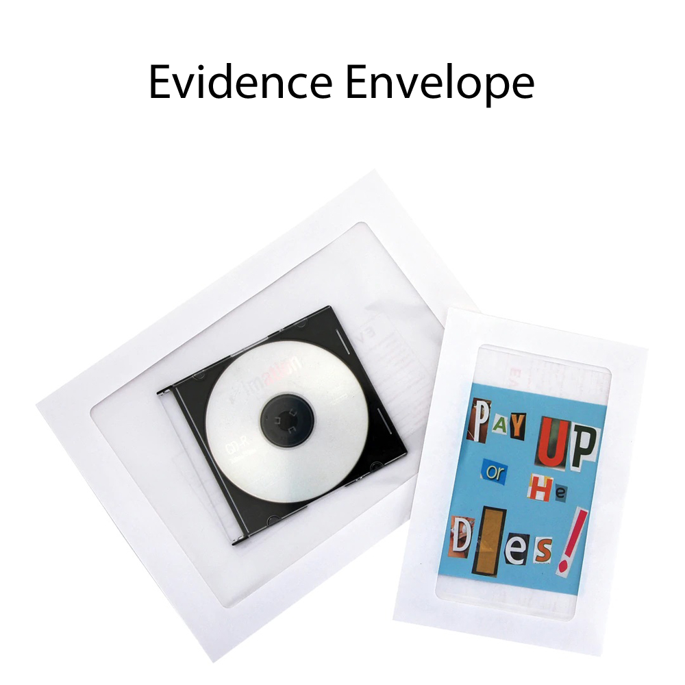 Windowed White Evidence Envelopes with a viewing panel