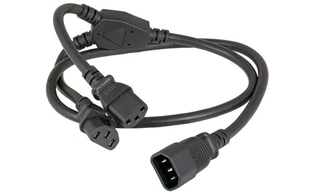 3-Feet Long IEC320 C14 Male Plug To Dual IEC320 C13 Power Splitter Cord
