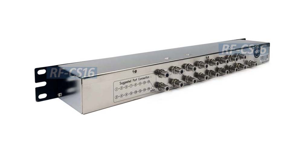 Professional 16-Channel CATV RF Combiner 1U Rack-Mountable