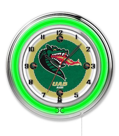 Alabama Birmingham Neon Clock 19"