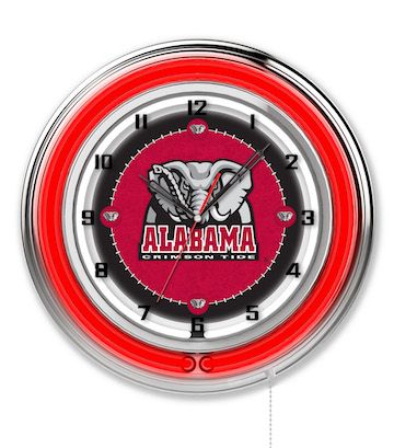 Alabama Elephant Neon Clock 19"