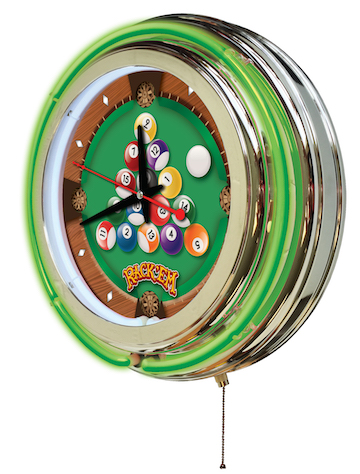 Billiard Neon Clock 15"