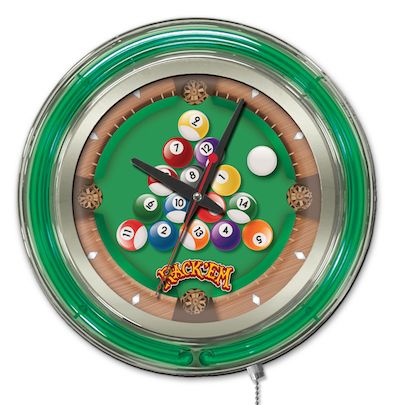 Billiard Neon Clock 15"