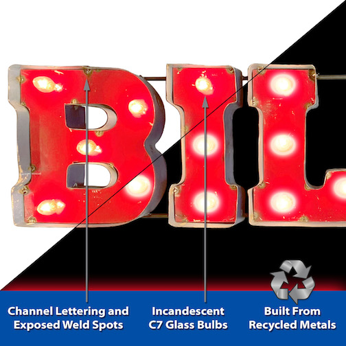 Buffalo Bills Recycled Lighted Sign