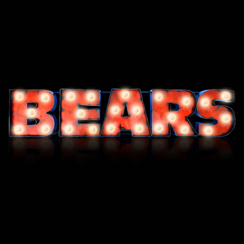 Chicago Bears Recycled Lighted Signs