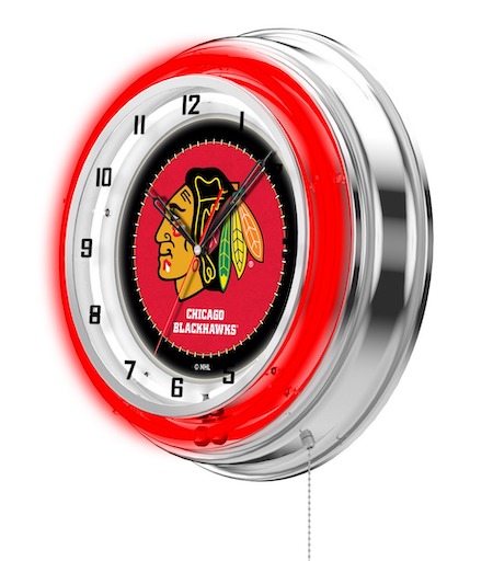 Chicago Blackhawks Neon Clock 19"