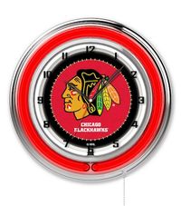 Chicago Blackhawks Neon Clock 19"