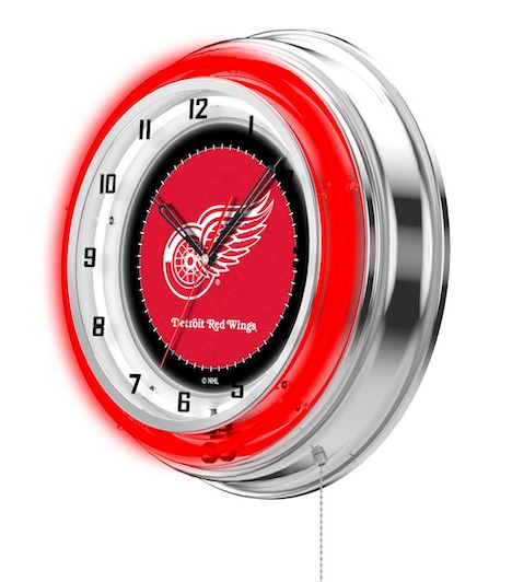 Detroit Red Wings Neon Clock 19"