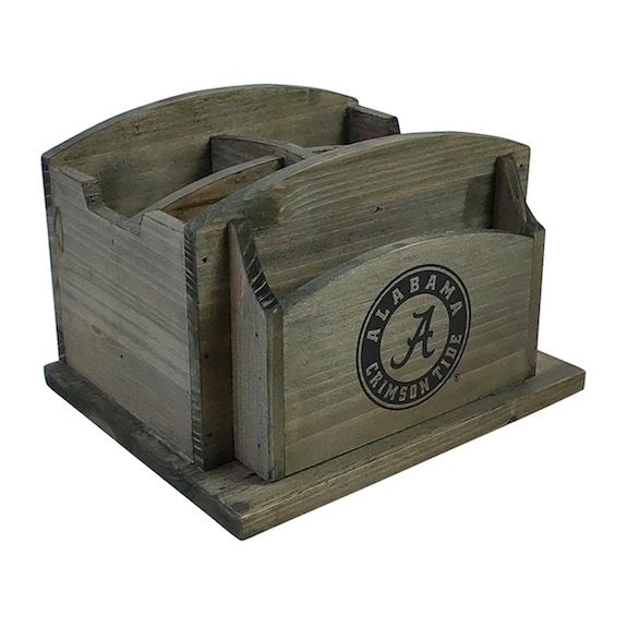Alabama Rustic Wood Desk Organizer