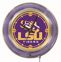 LSU Neon Clock 15"