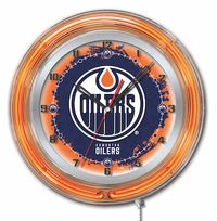 Edmonton Oilers Neon Clock 19"