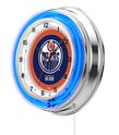 Edmonton Oilers Neon Clock 19"