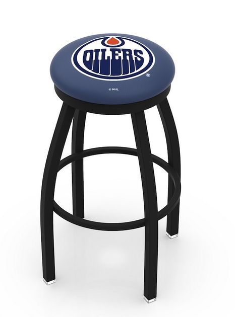 Edmonton Oilers Black Ring Swivel Stool