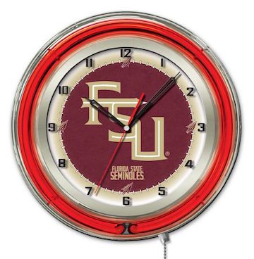 Florida State FSU Neon Clock 19"