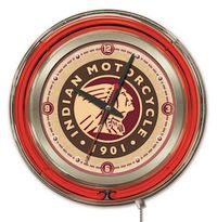 Indian Motorcycle Neon Clock 15"