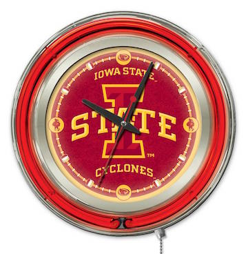 Iowa State Neon Clock 15"