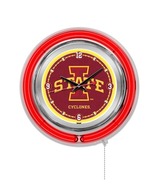 Iowa State Neon Clock 15"