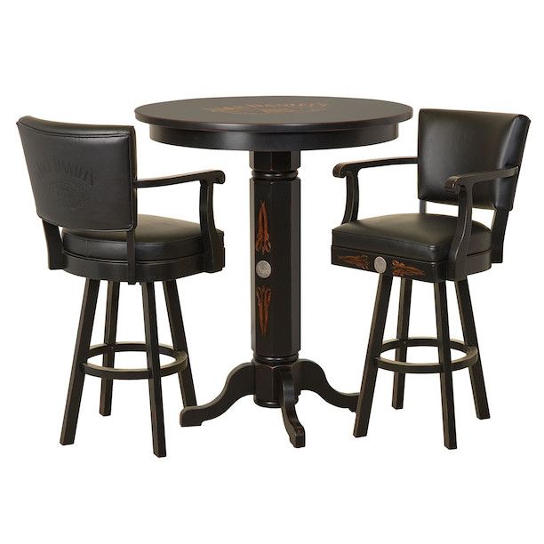 Jack Daniel's Pub Table and Backrest Stool Set