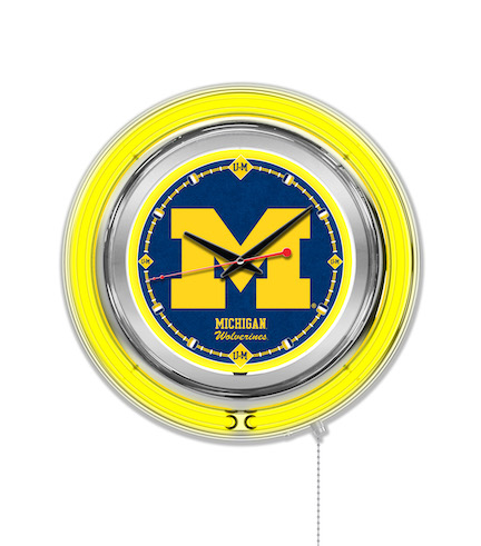 Michigan Neon Clock 15"