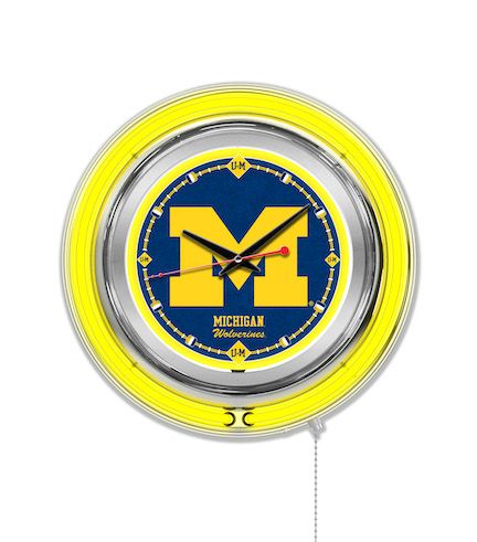 Michigan Neon Clock 15"