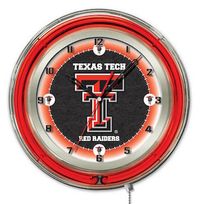 Texas Tech Neon Clock 19"