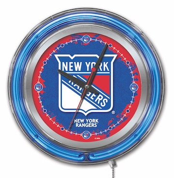 New York Rangers Neon Clock 15"