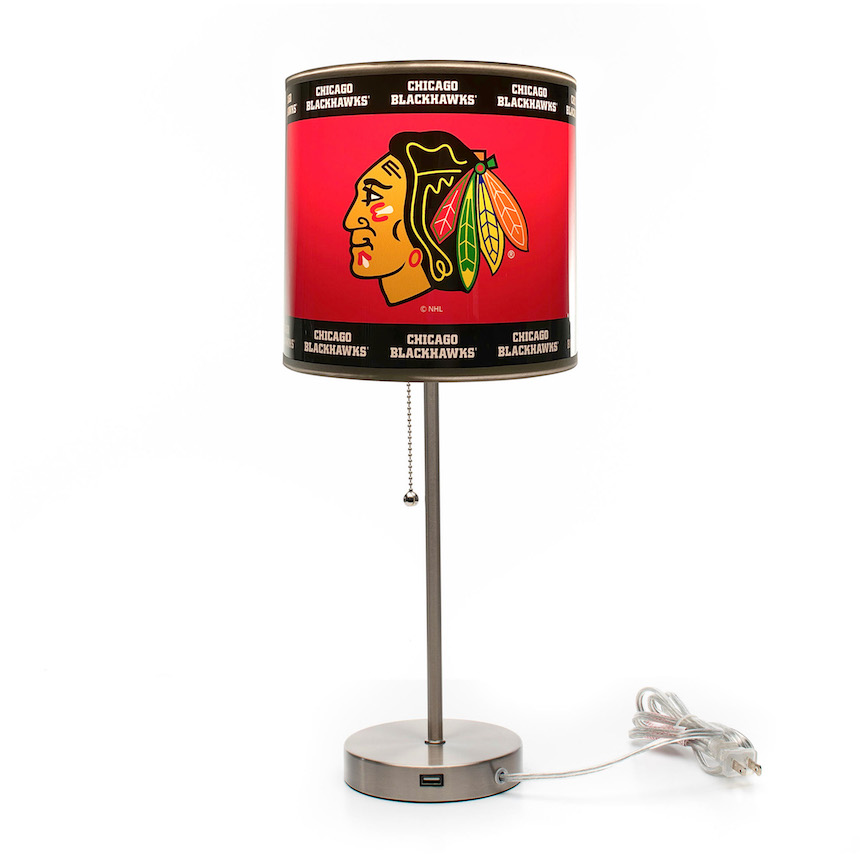 Chicago Blackhawks Chrome Table Lamp