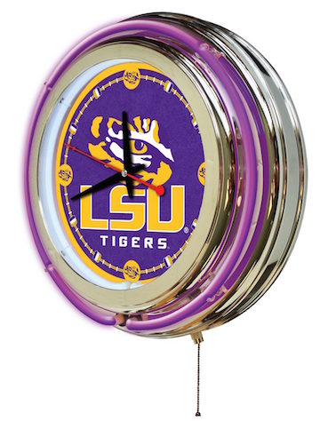 LSU Neon Clock 15"