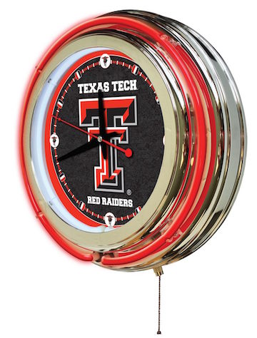 Texas Tech Neon Clock 15"
