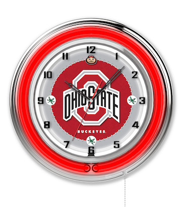 Ohio State Neon Clock 1"
