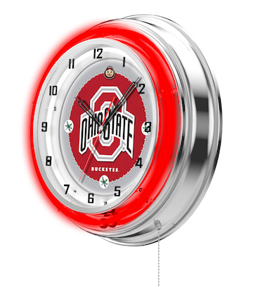 Ohio State Neon Clock 19"