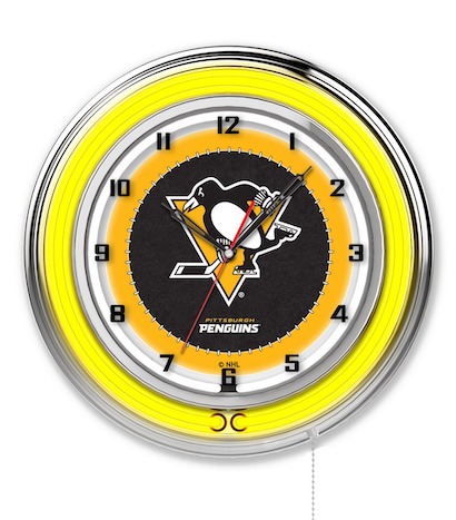 Pittsburgh Penguins Neon Clock-19"