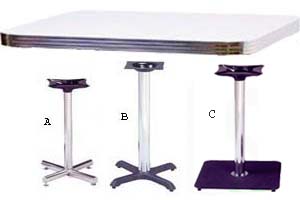 Rectangular Diner Booth Table