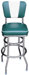 Retro V Back Bar Stool